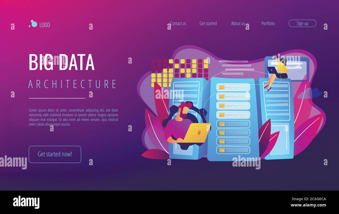 Big data storage concept landing page Stock Vector Image & Art - Alamy