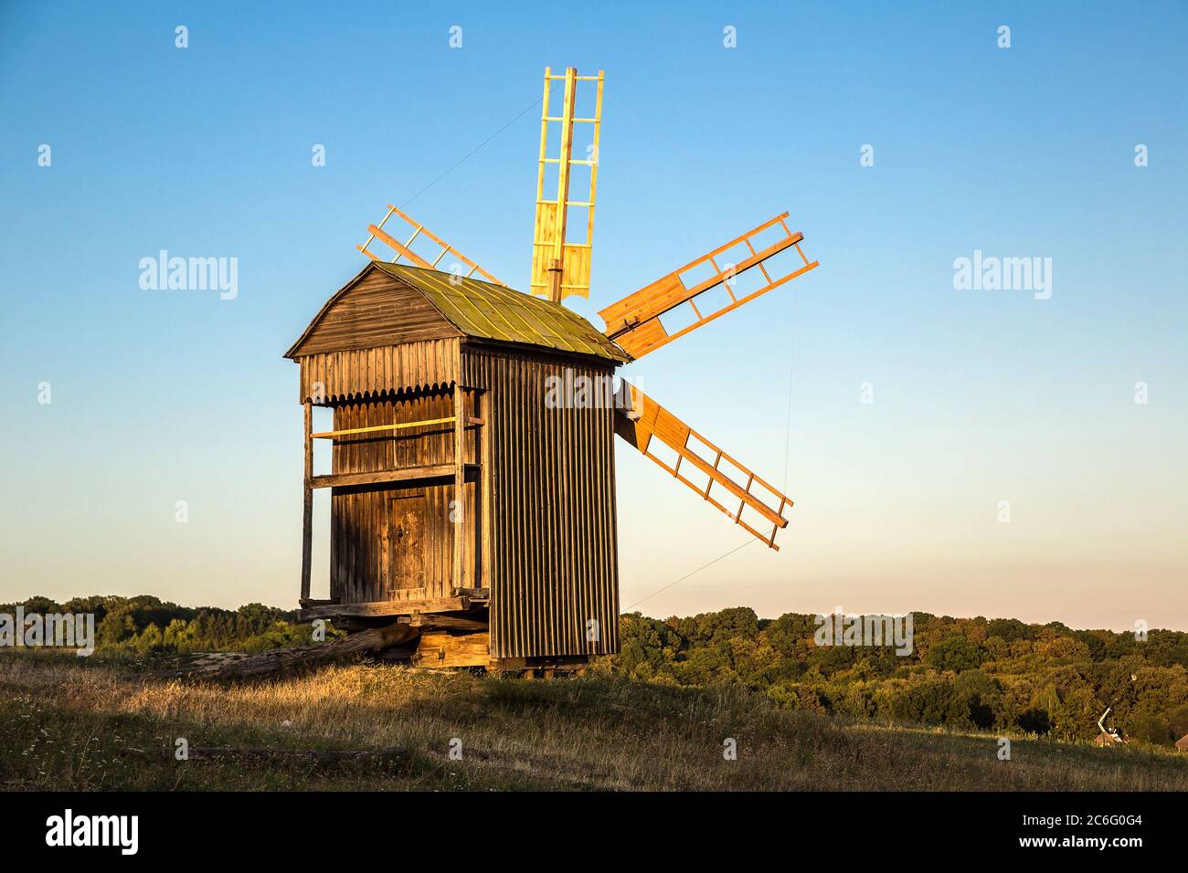 Traditional ukrainian windmill in the museum of national architecture ...