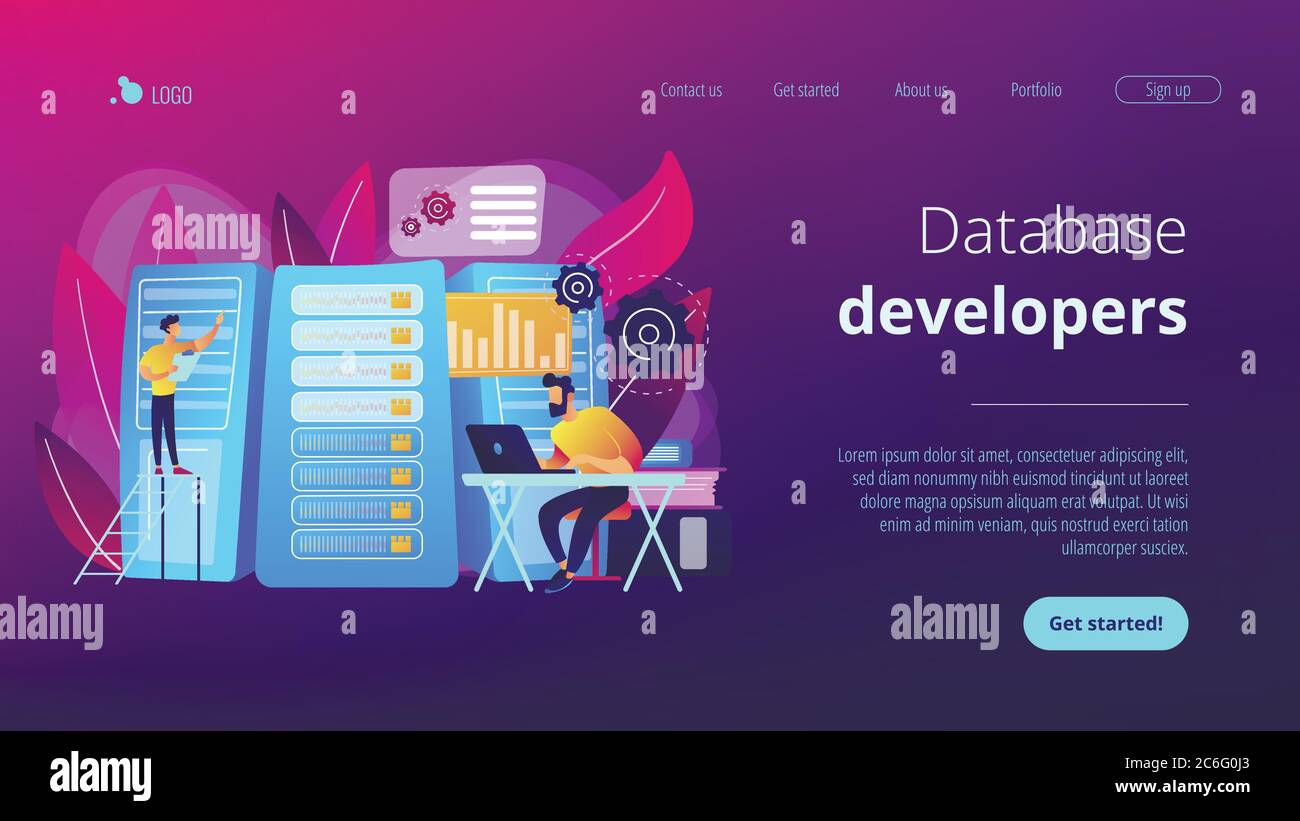 Big data engineering concept landing page Stock Vector Image & Art - Alamy