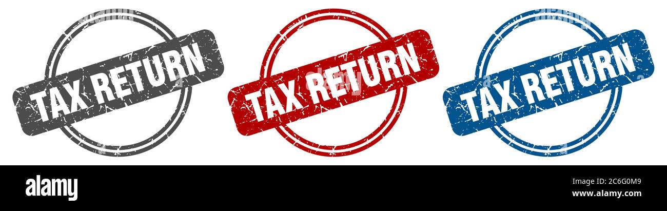tax return stamp. tax return sign. tax return label set Stock Vector ...