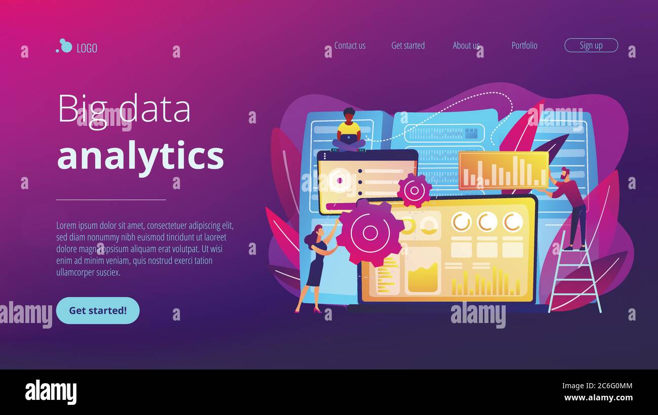 Big data visualization concept landing page Stock Vector Image & Art ...