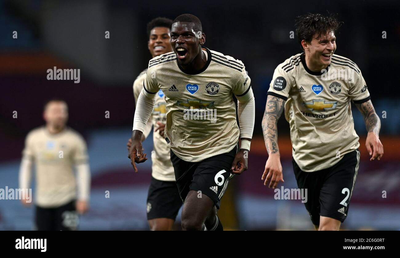 Manchester United's Paul Pogba celebrates scoring his side's third goal ...