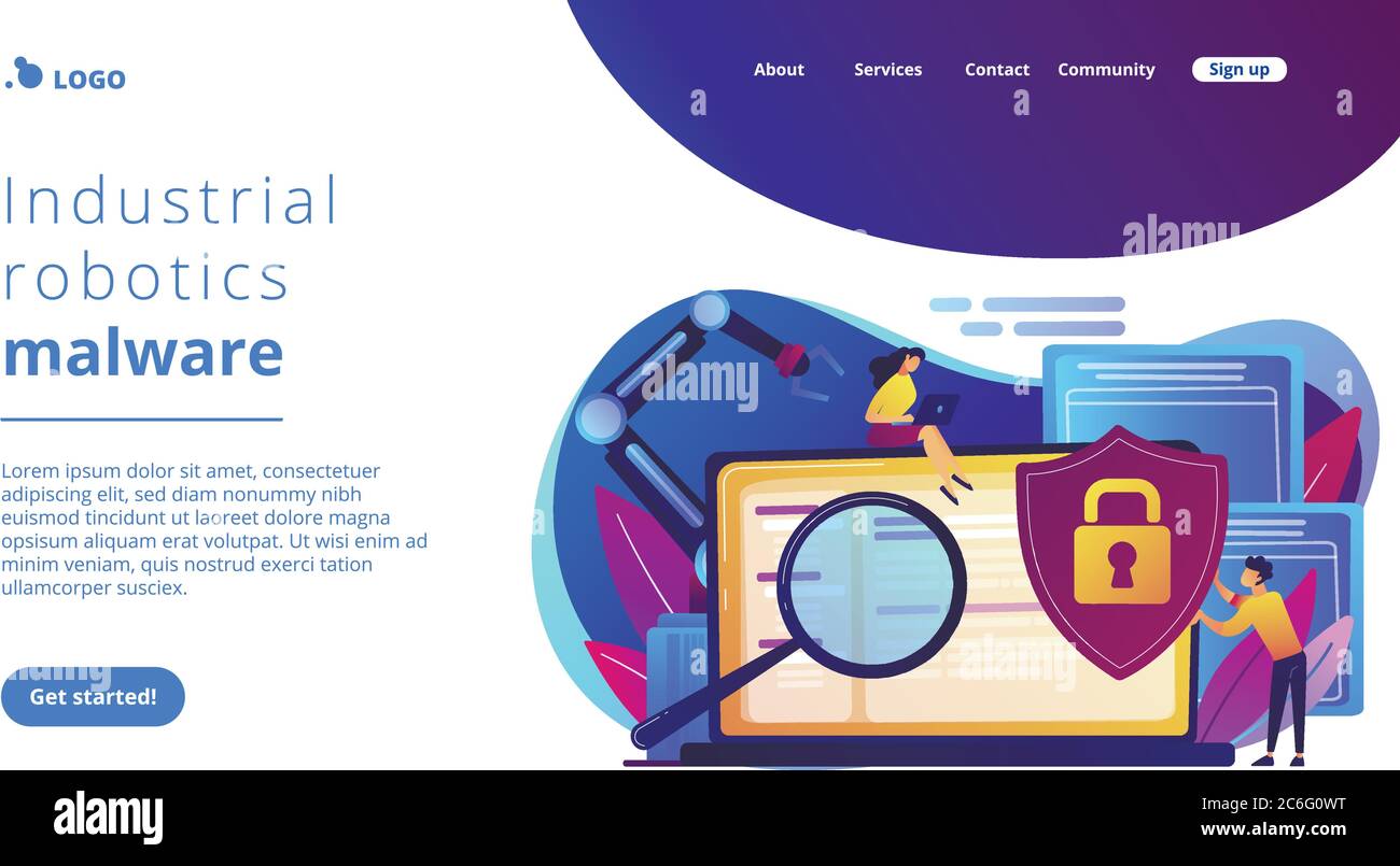 Industrial cybersecurity concept landing page Stock Vector Image & Art ...