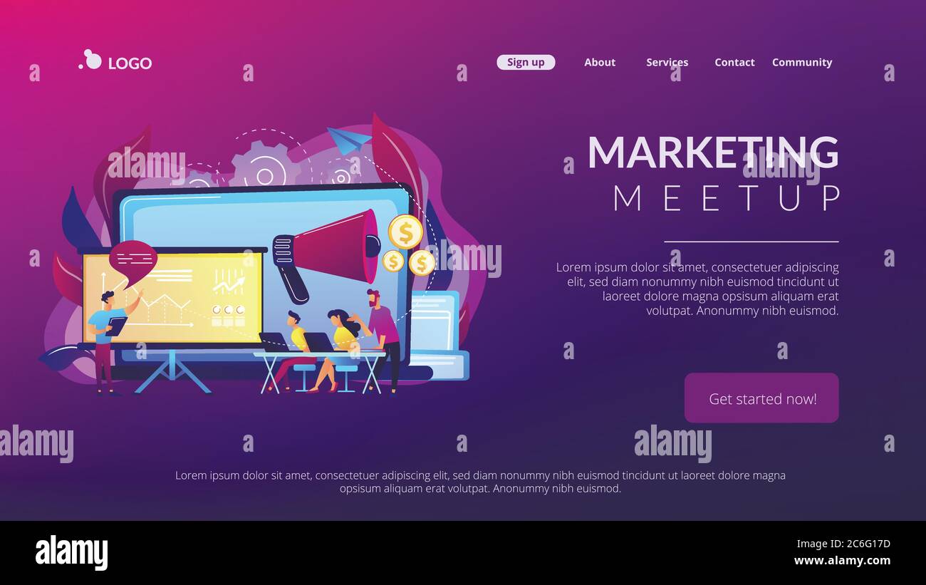 Marketing meetup concept landing page Stock Vector Image & Art - Alamy