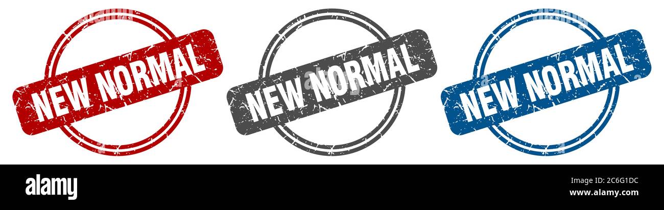 new normal stamp. new normal sign. new normal label set Stock Vector ...