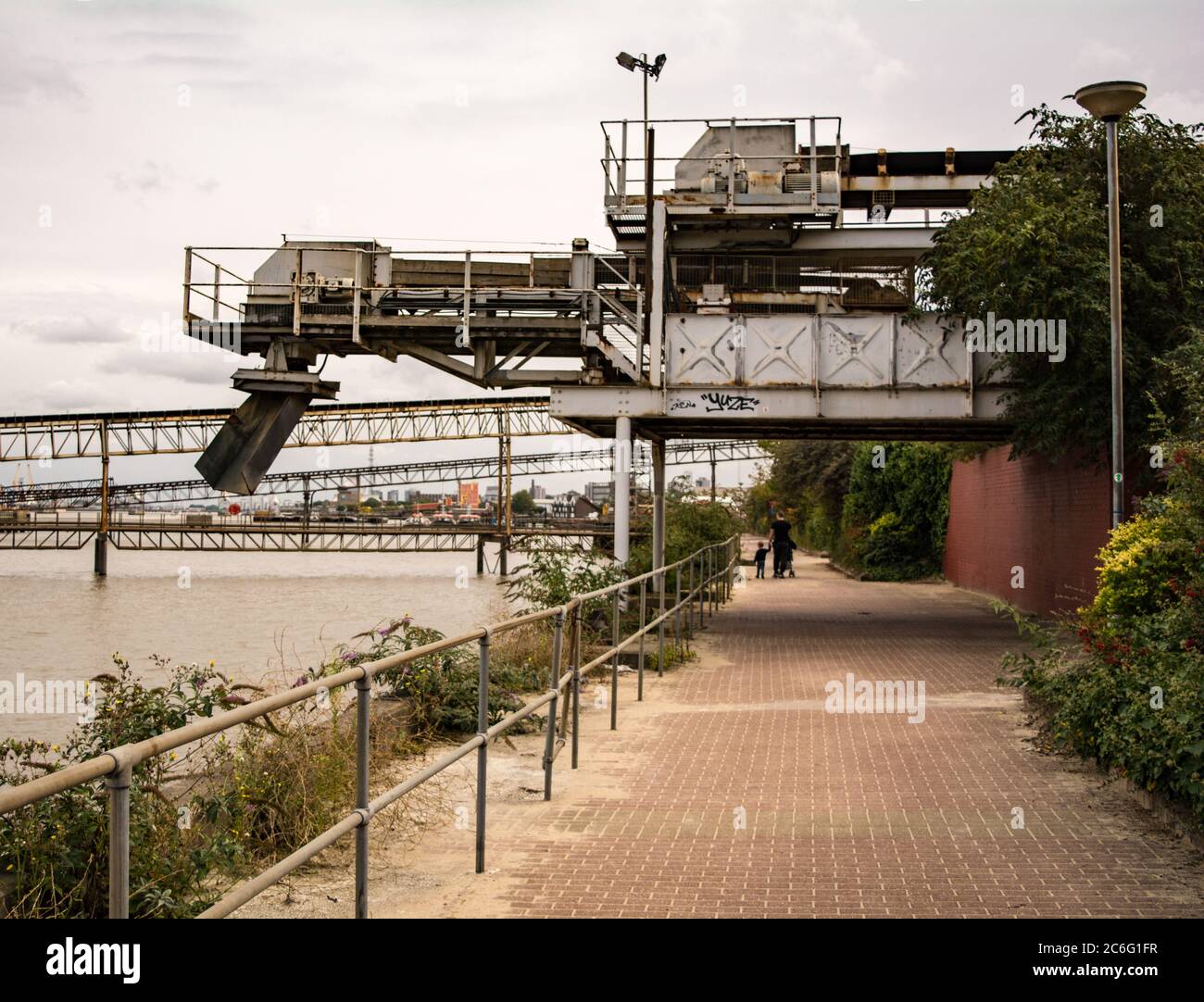 London Concrete Ltd Cement works on the Thames Path, Angerstein Wharf ...