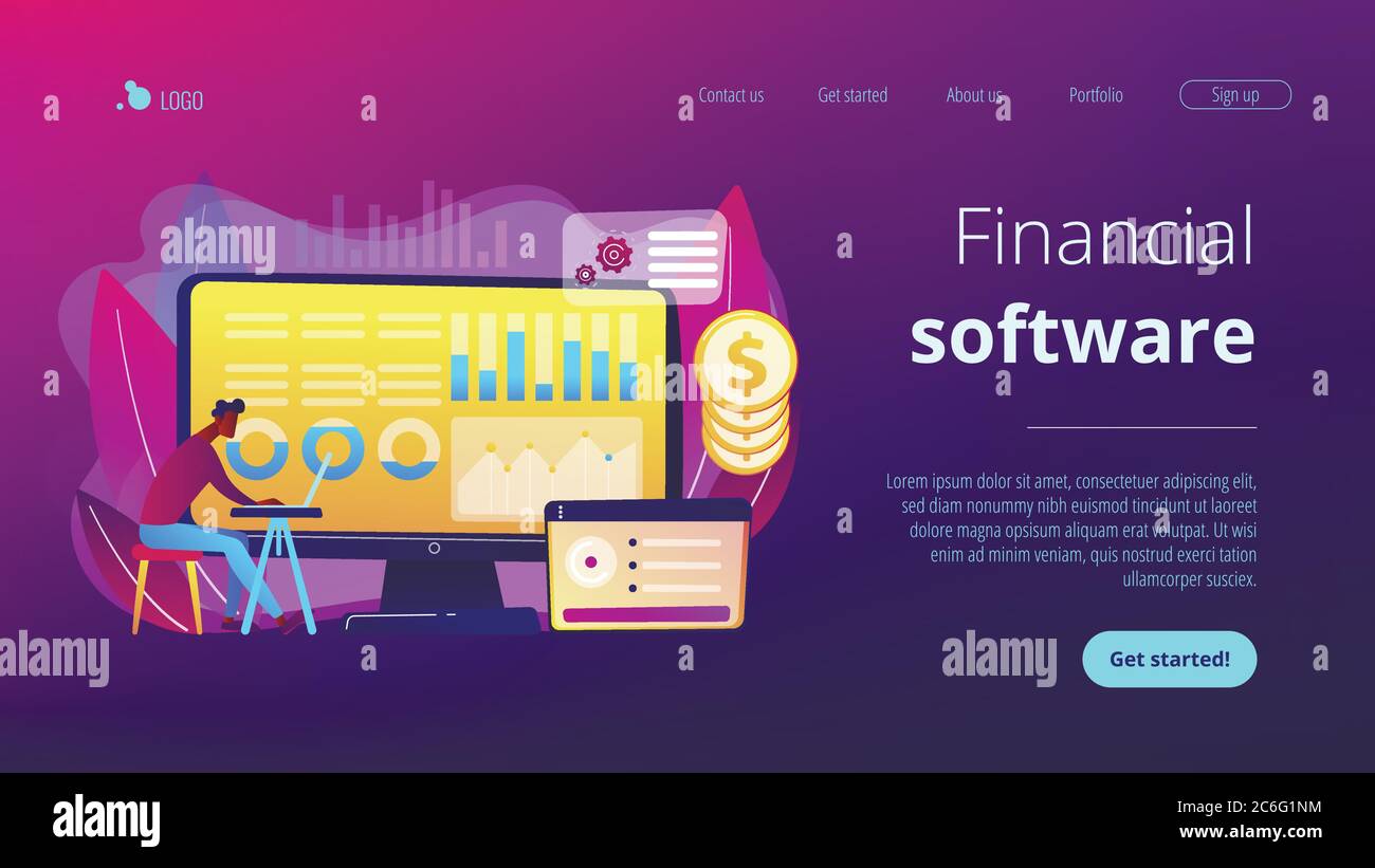 Financial data management concept landing page Stock Vector Image & Art ...