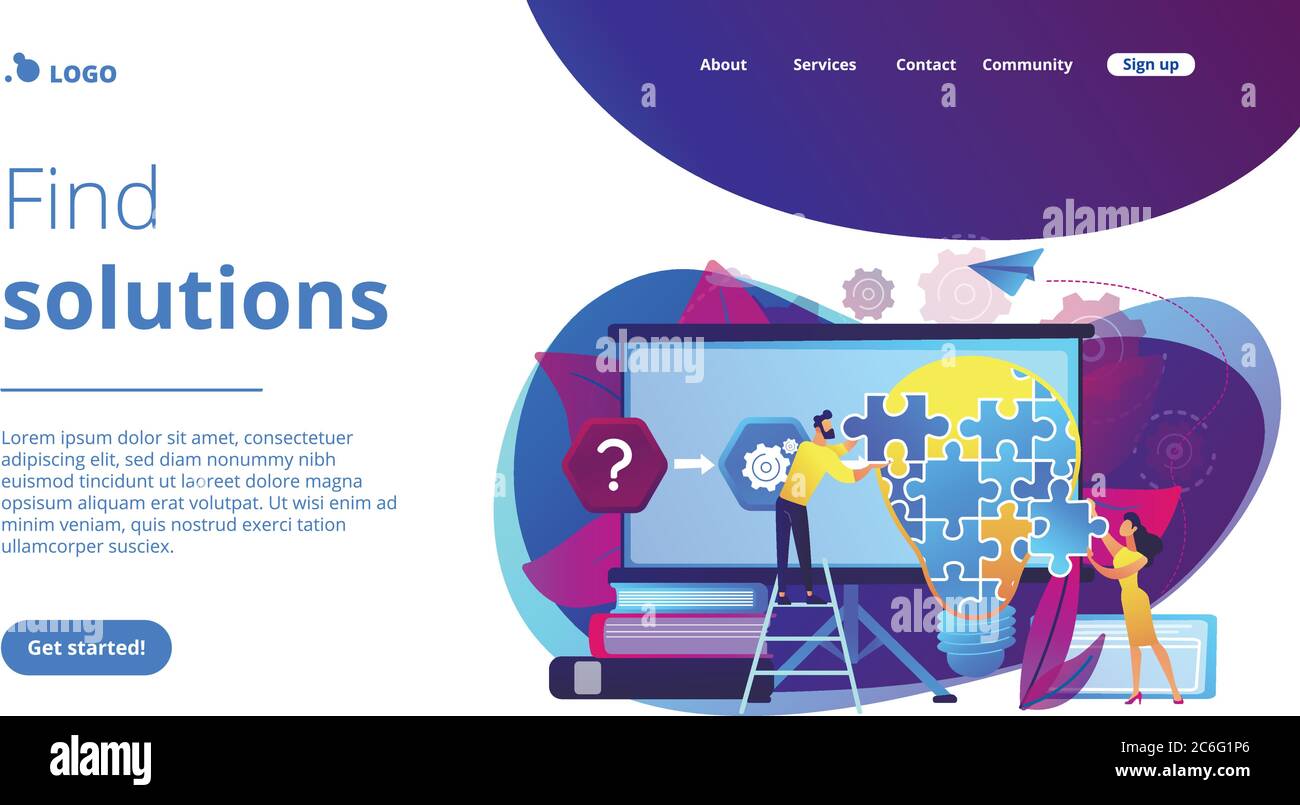 Problem solvingconcept landing page Stock Vector Image & Art - Alamy