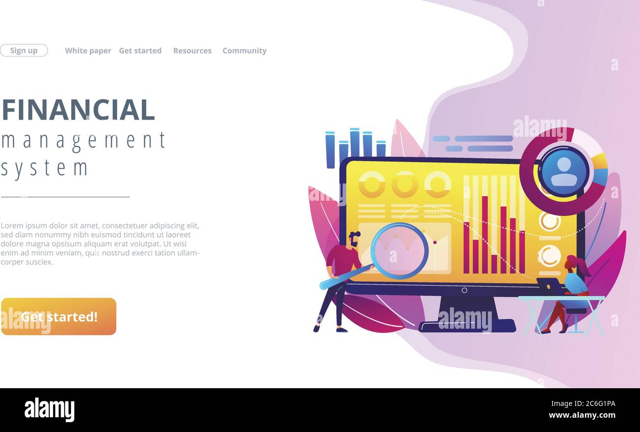 Financial management system concept landing page Stock Vector Image ...