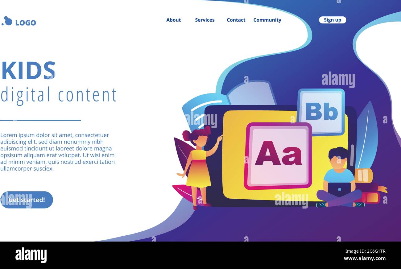 Kids and digital device Stock Vector Images - Alamy