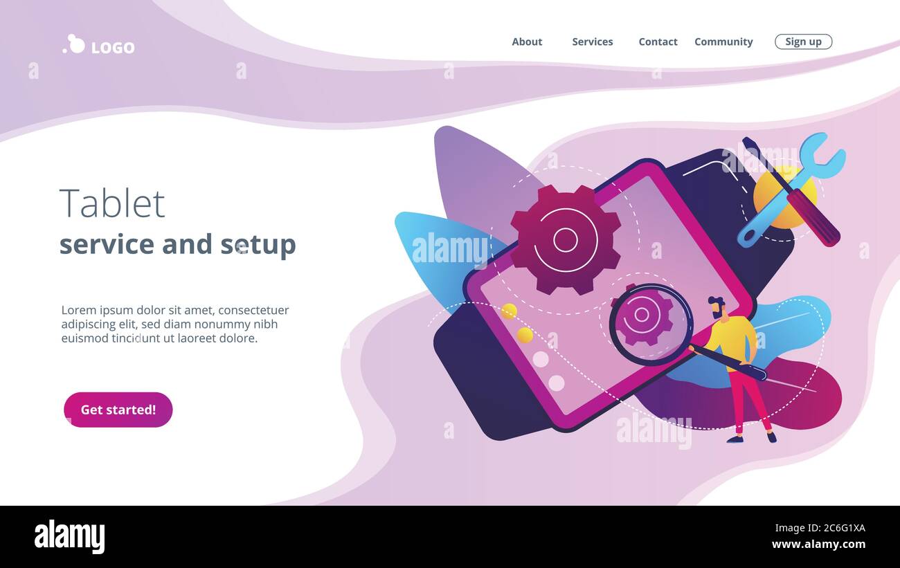Mobile device repair concept landing page Stock Vector Image & Art - Alamy