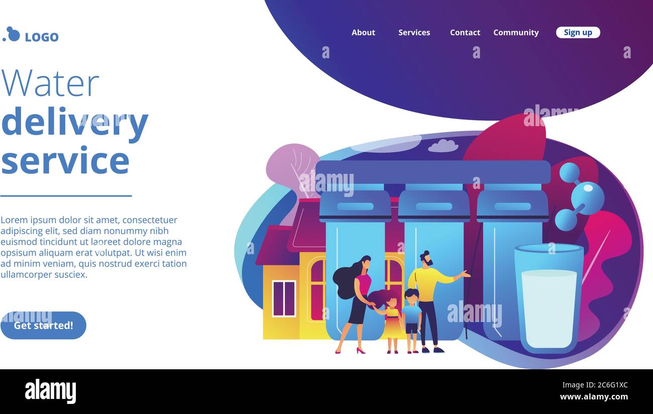 Water filtering system concept landing page Stock Vector Image & Art ...