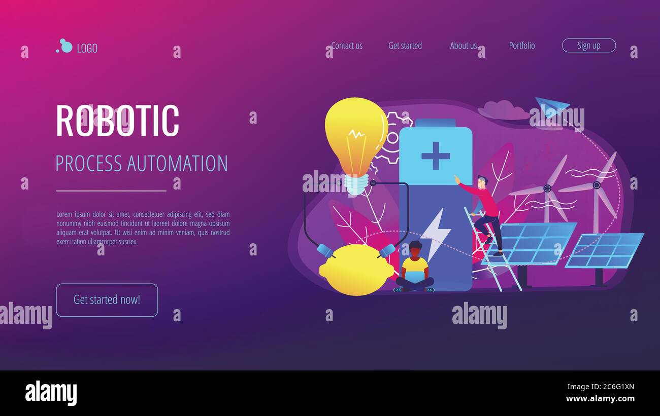 Innovative battery technology concept landing page Stock Vector Image ...