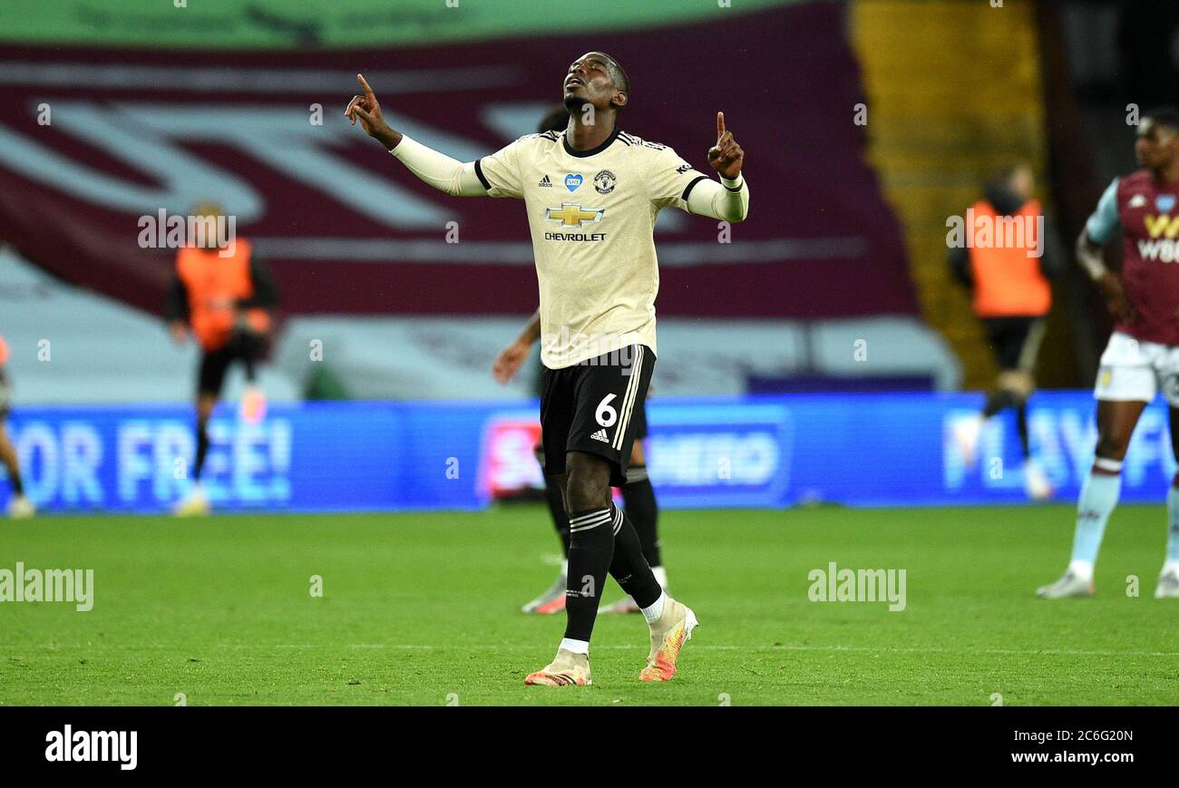 Manchester United's Paul Pogba celebrates scoring his side's third goal ...