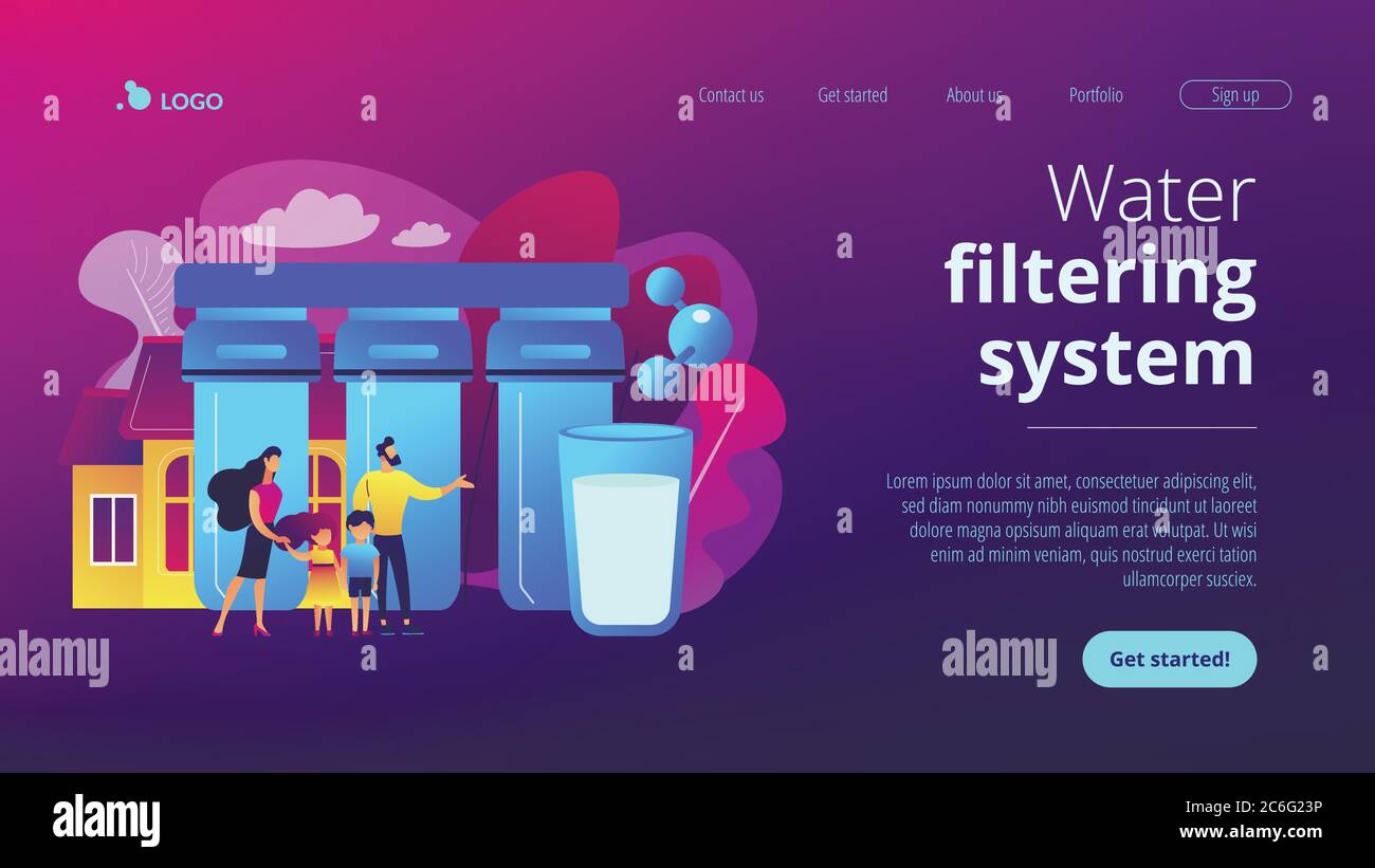 Water filtering system concept landing page Stock Vector Image & Art ...