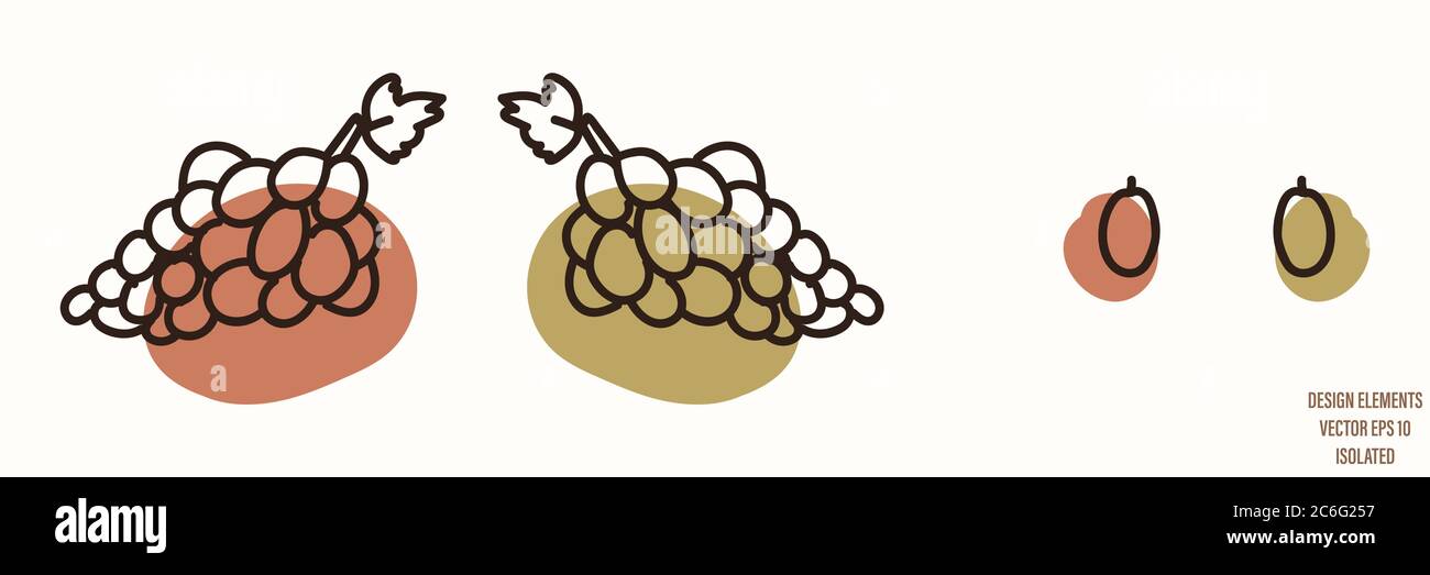 Grape fruit gender neutral baby illustration clipart. Simple whimsical ...