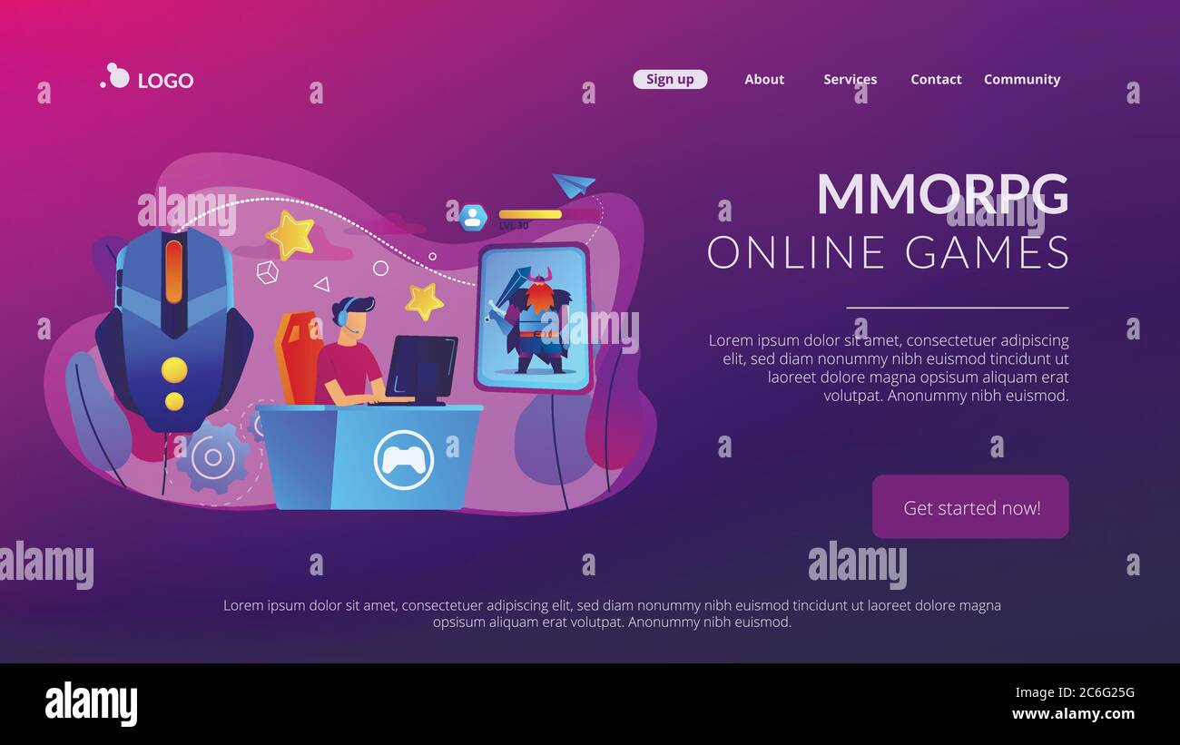 MMORPG concept landing page Stock Vector Image & Art - Alamy
