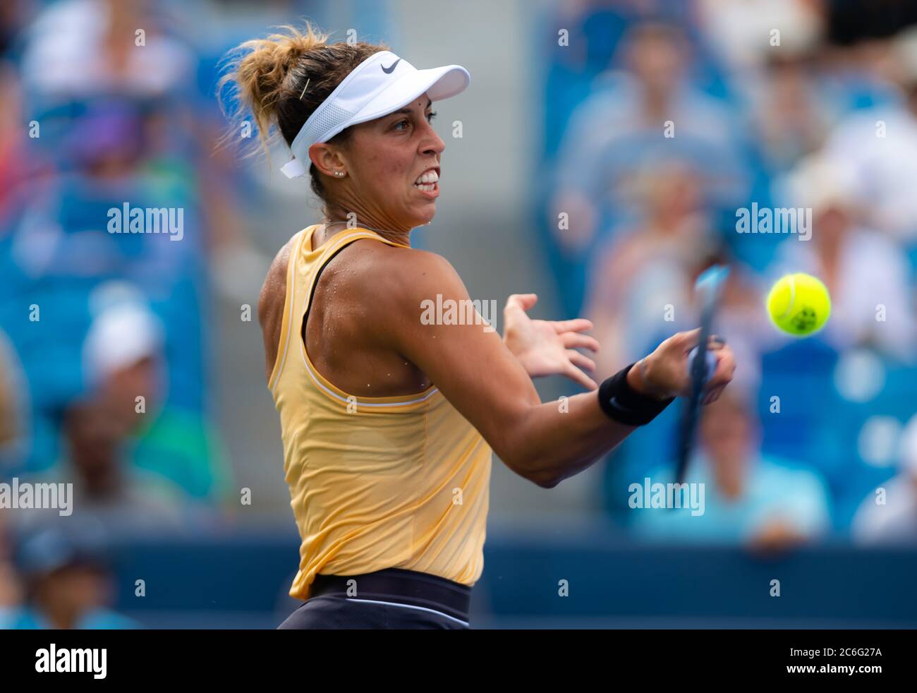 Madison Keys of the United States in action during her semifinal match ...