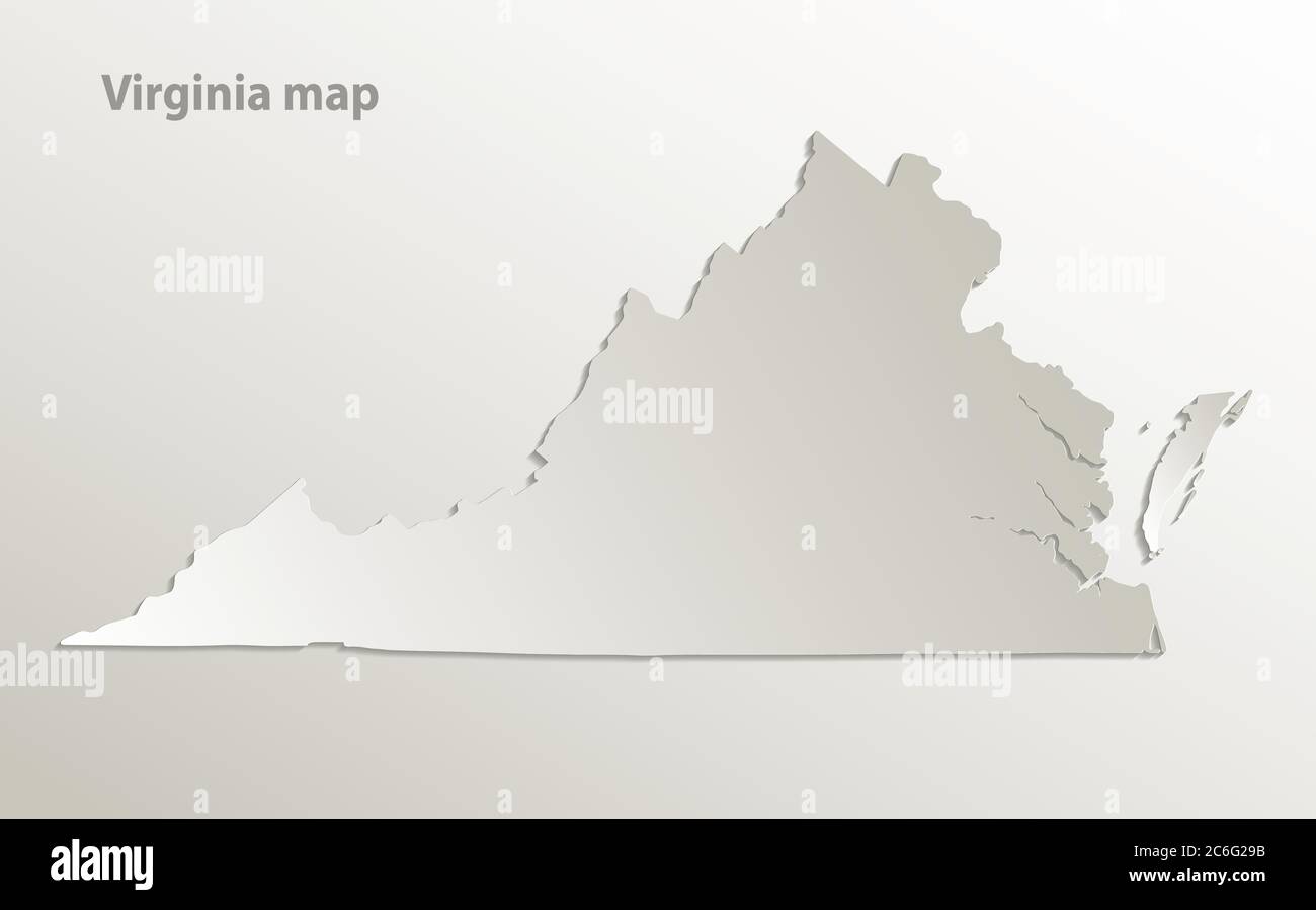 Virginia map, card paper 3D natural vector Stock Vector Image & Art - Alamy