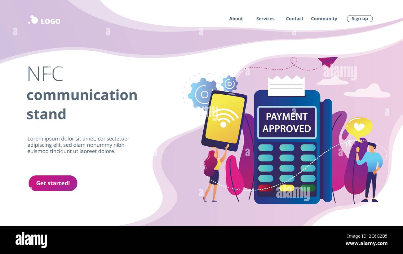 NFC connection concept landing page Stock Vector Image & Art - Alamy