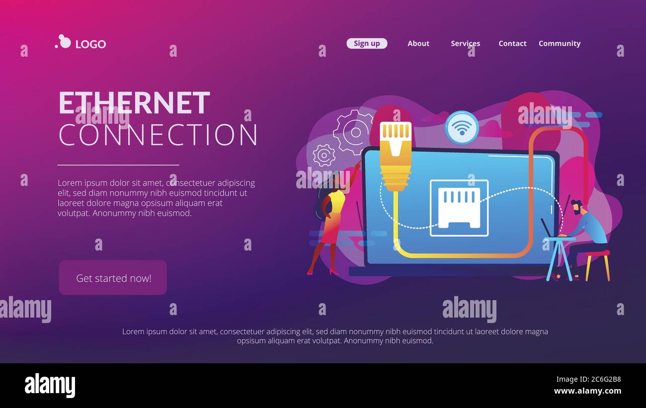 Ethernet connection concept landing page Stock Vector Image & Art - Alamy