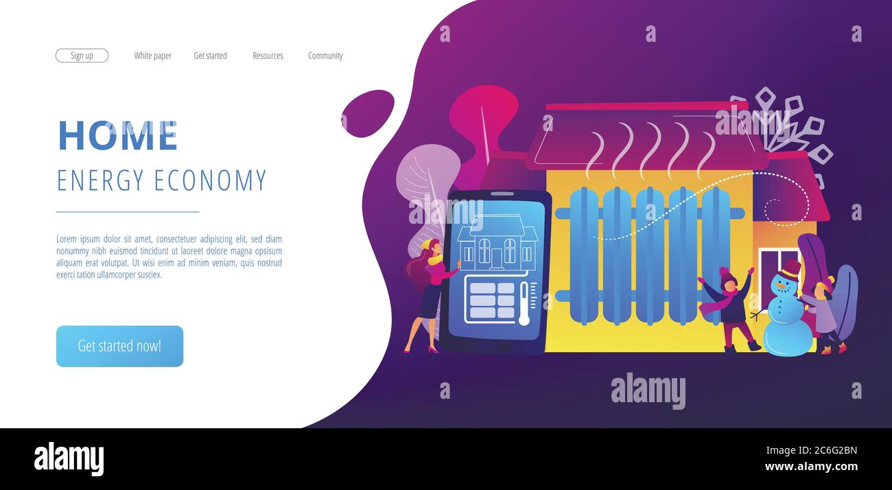 Heating system concept landing page Stock Vector Image & Art - Alamy