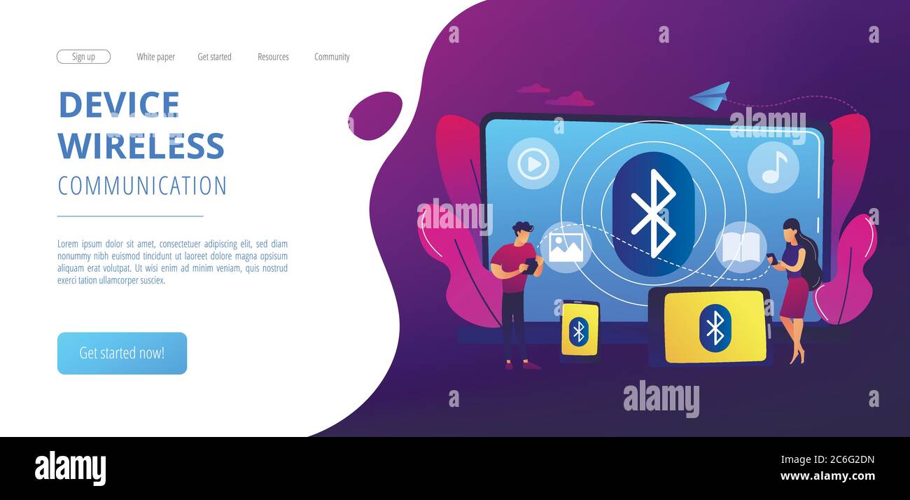Bluetooth connection concept landing page Stock Vector Image & Art - Alamy