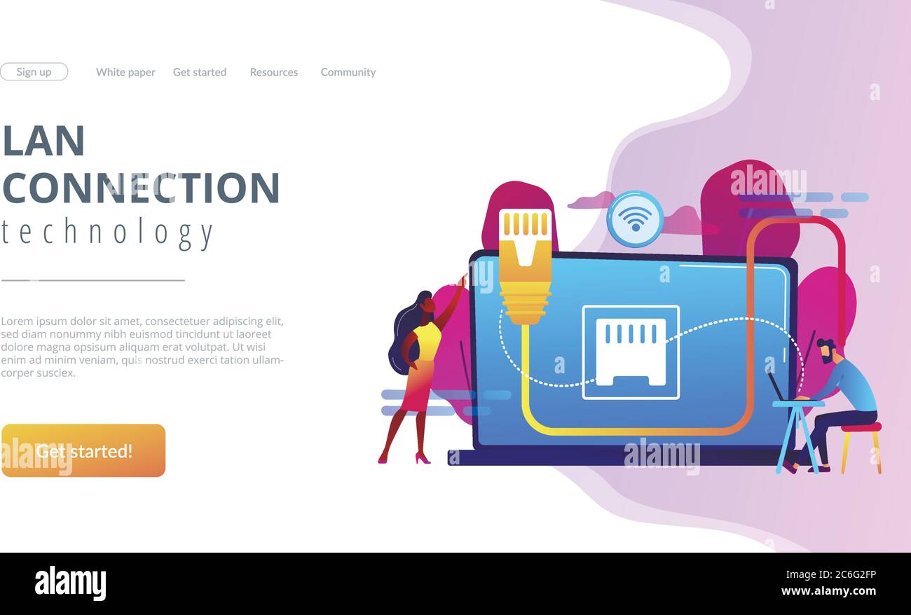 Ethernet connection concept landing page Stock Vector Image & Art - Alamy