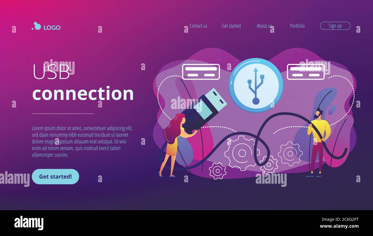 USB connection concept landing page Stock Vector Image & Art - Alamy