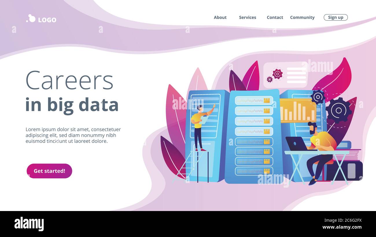 Big data engineering concept landing page Stock Vector Image & Art - Alamy