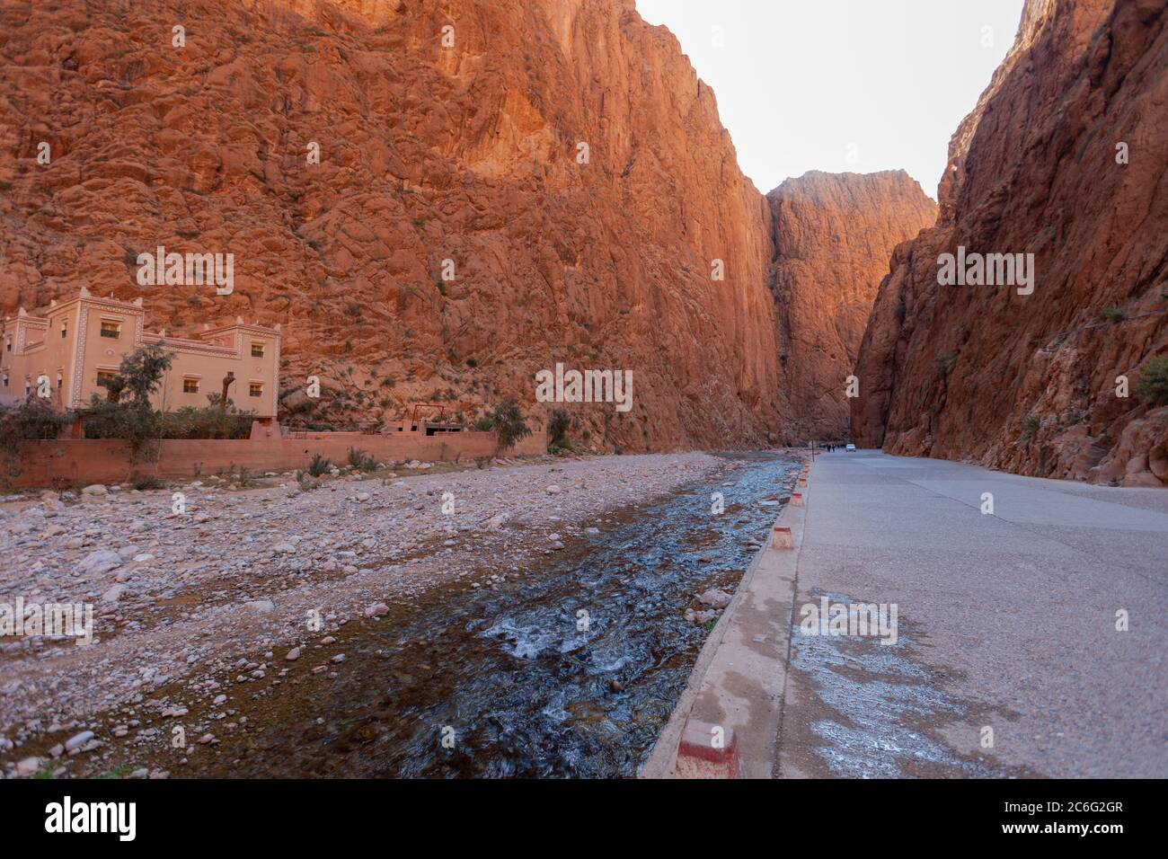 Todra Gorge, natural ravine near Tinerhil. Atlas Mountain region ...
