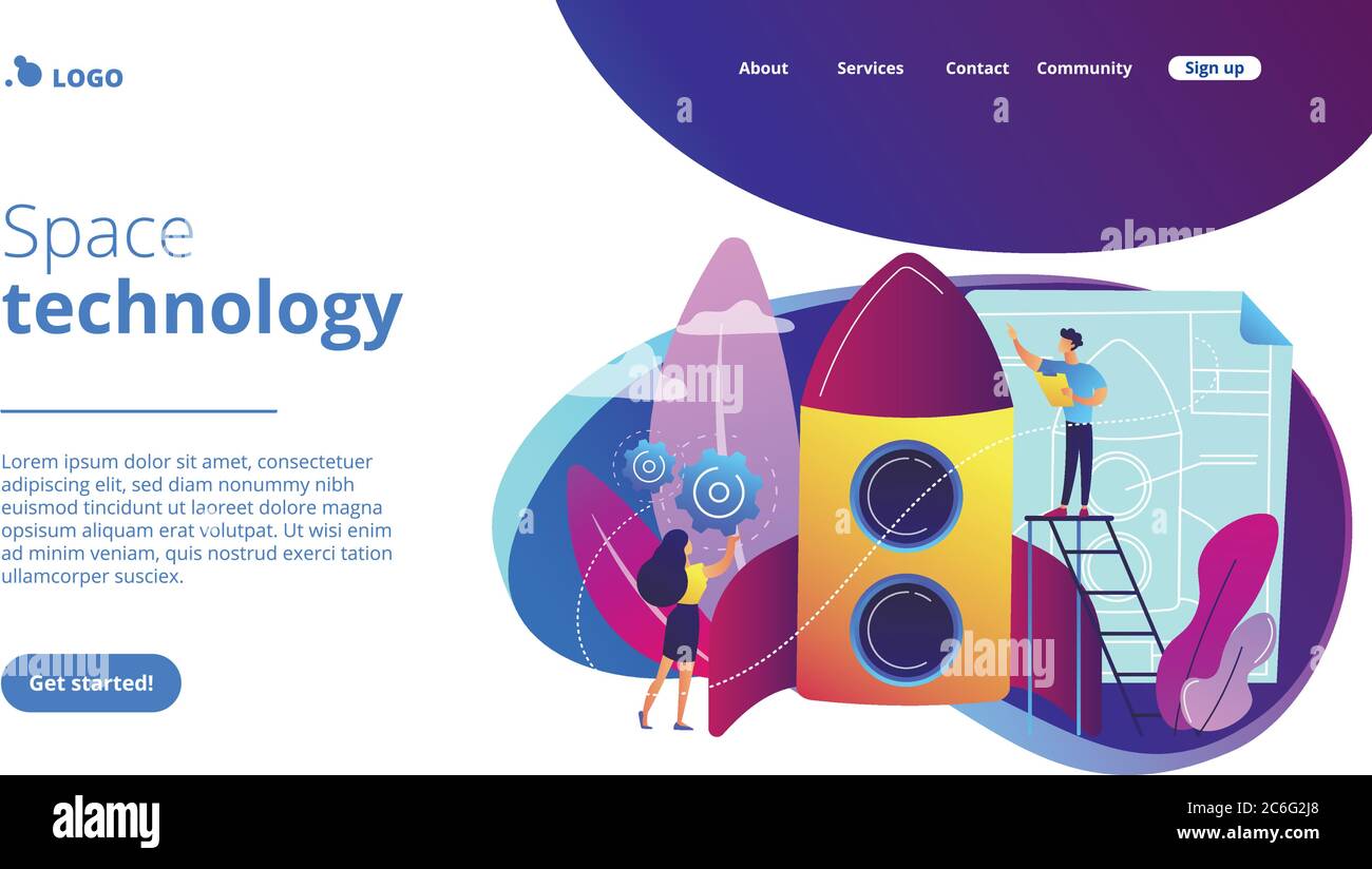 Space technology concept landing page Stock Vector Image & Art - Alamy