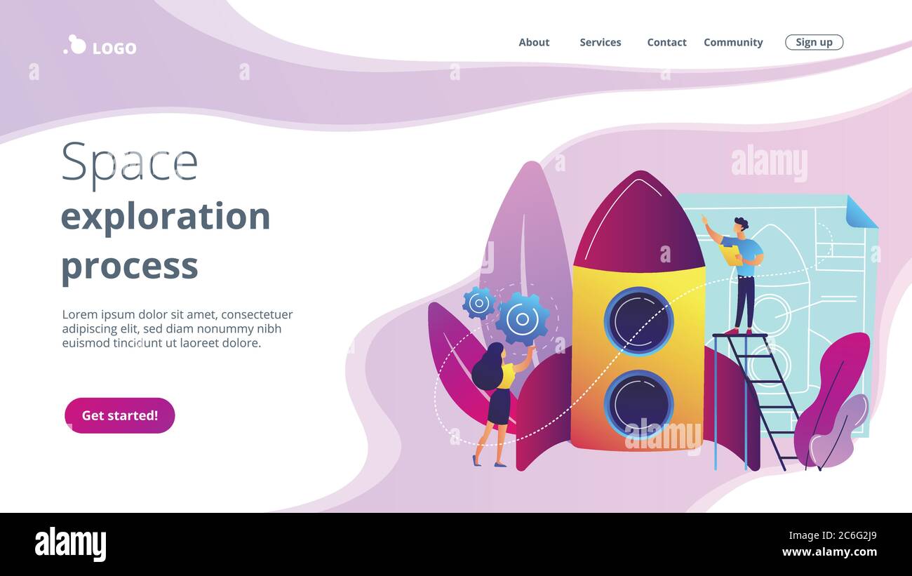 Space technology concept landing page Stock Vector Image & Art - Alamy