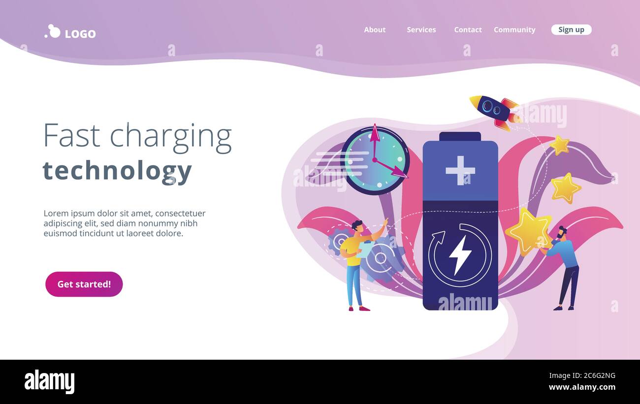 Fast charging technology concept landing page Stock Vector Image & Art ...