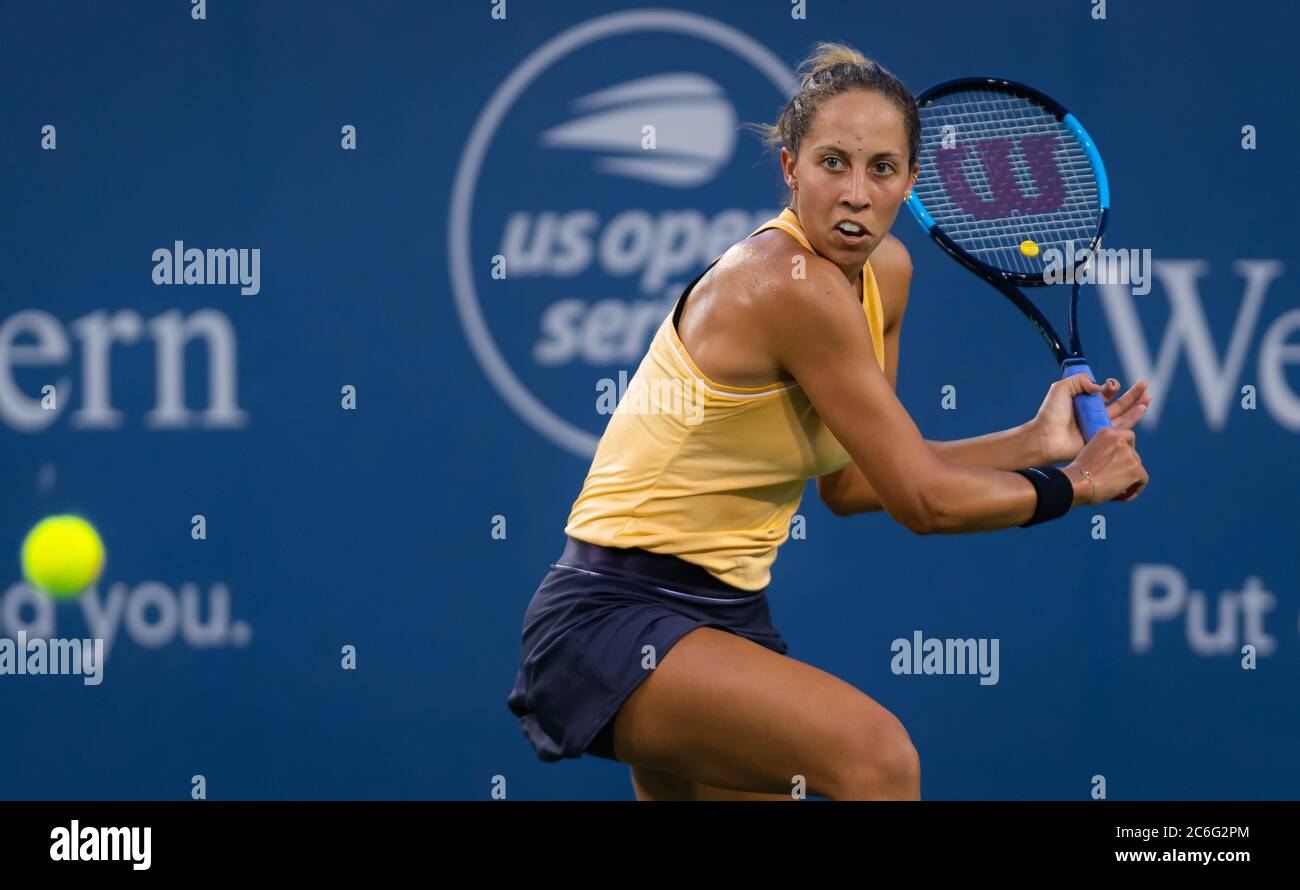 Madison Keys of the United States in action during her quarter-final ...