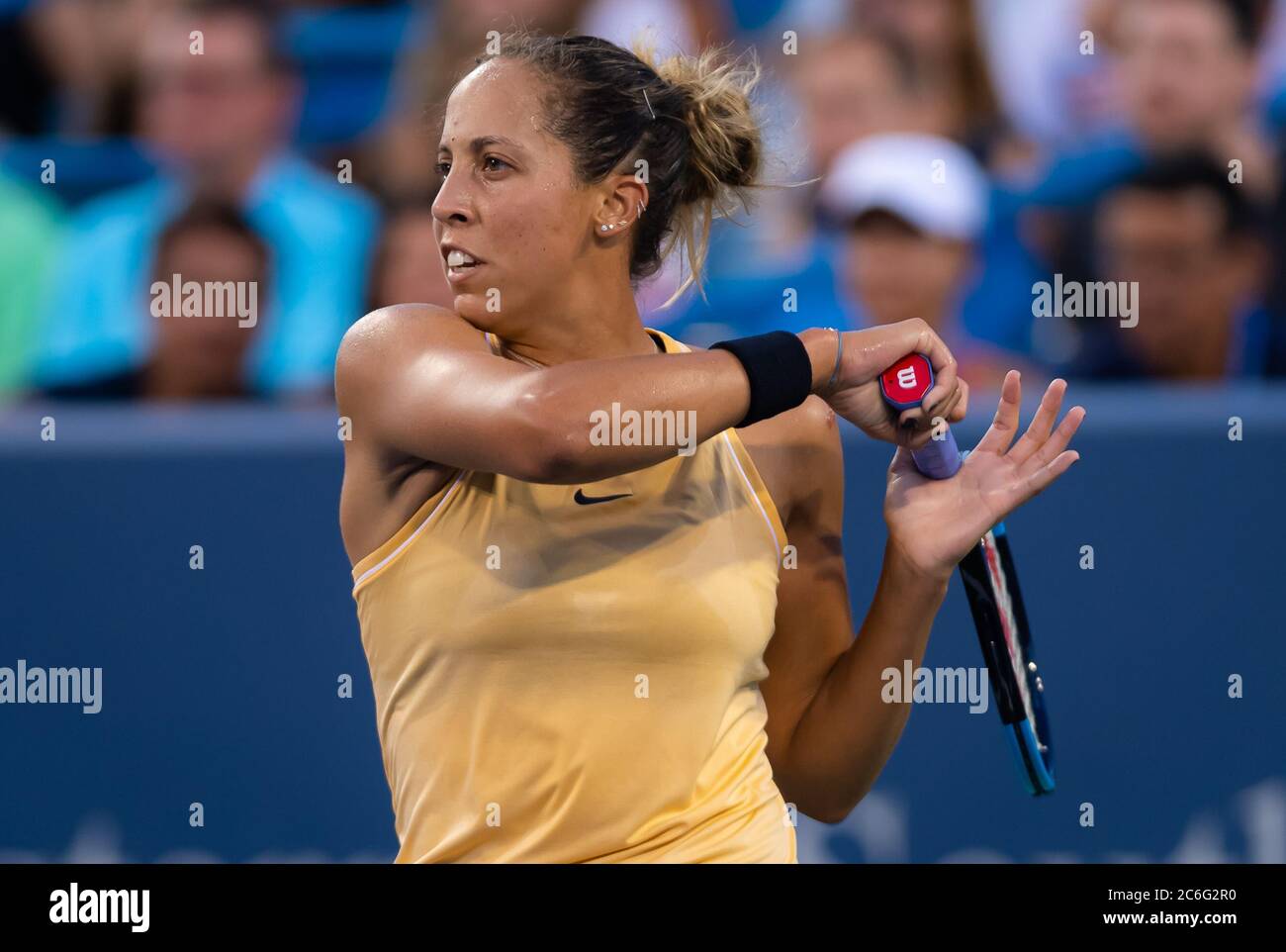 Madison Keys of the United States in action during her quarter-final ...