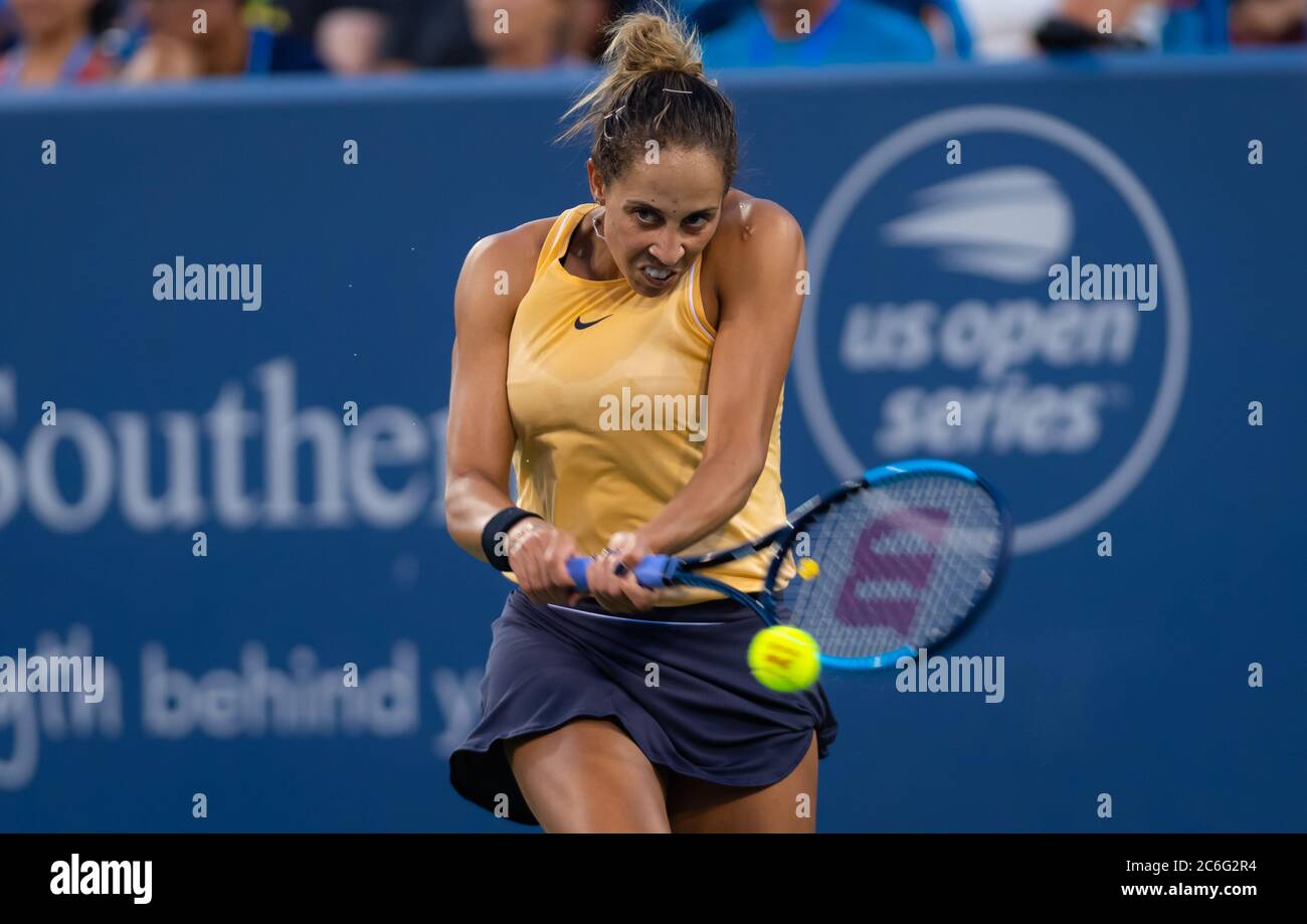 Madison Keys of the United States in action during her quarter-final ...