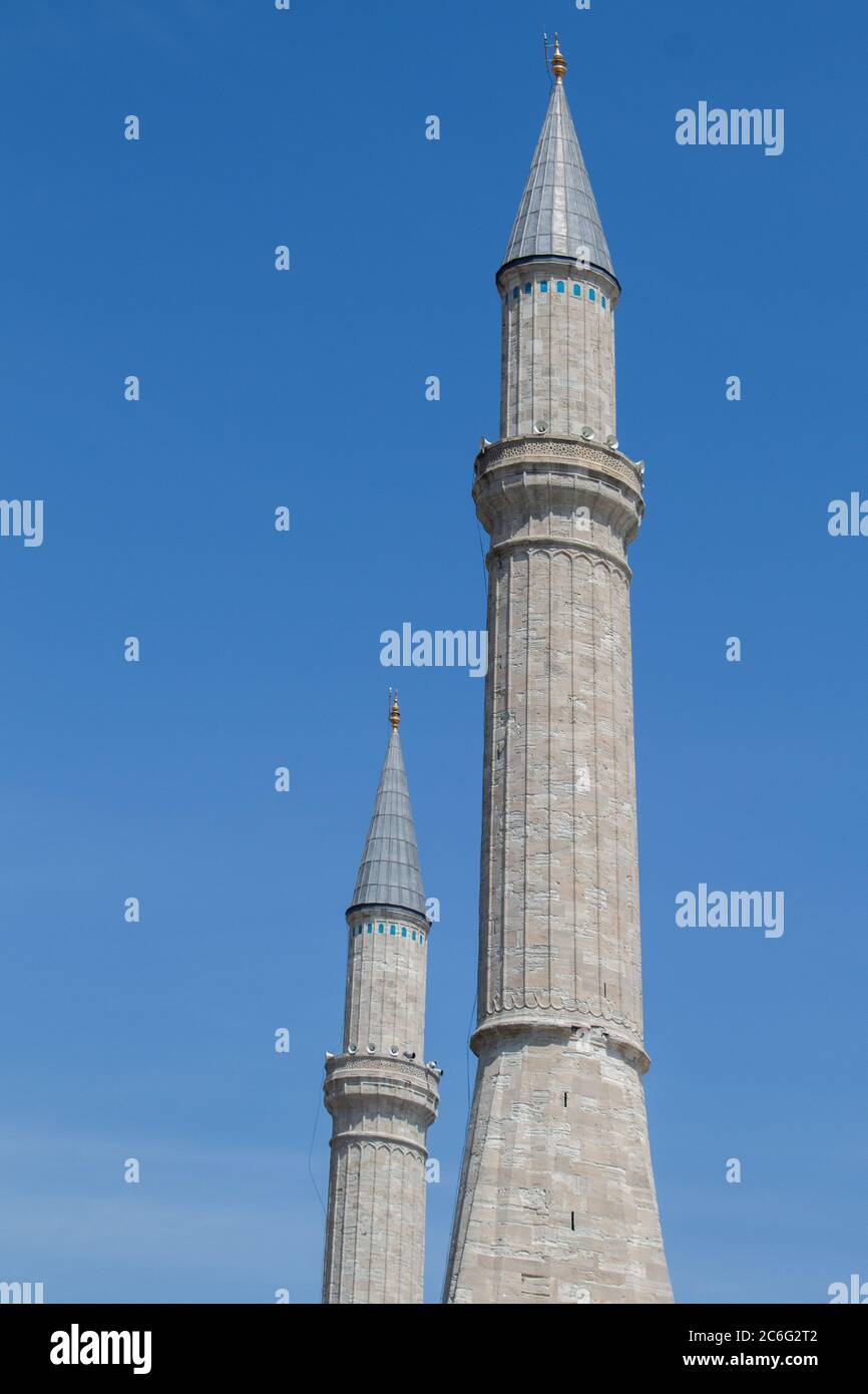 Minaret of a Muslim mosque of Ottoman style Stock Photo - Alamy