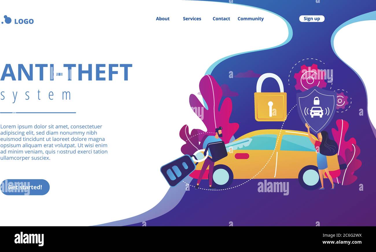 Car alarm system concept landing page Stock Vector Image & Art - Alamy