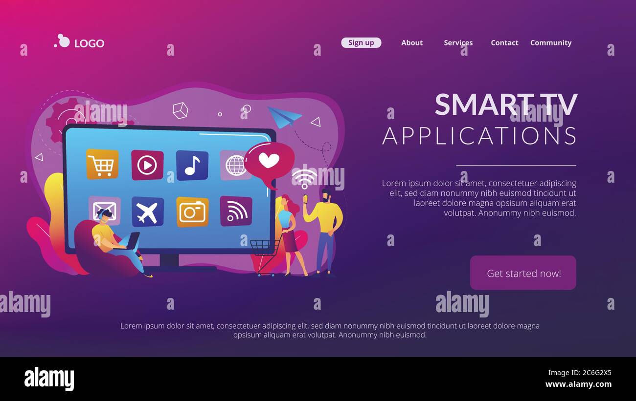 Smart TV applications concept landing page Stock Vector Image & Art - Alamy