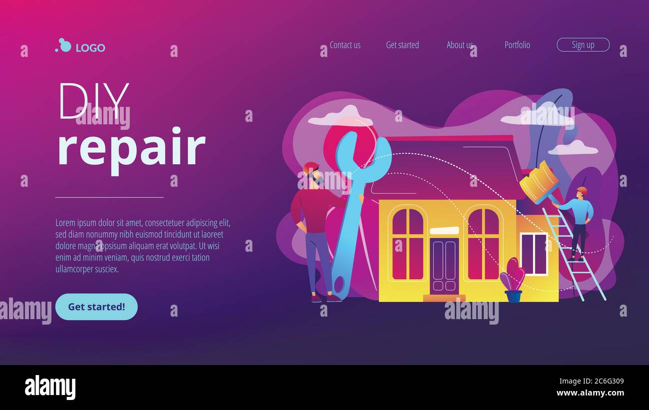 DIY repair concept landing page Stock Vector Image & Art - Alamy