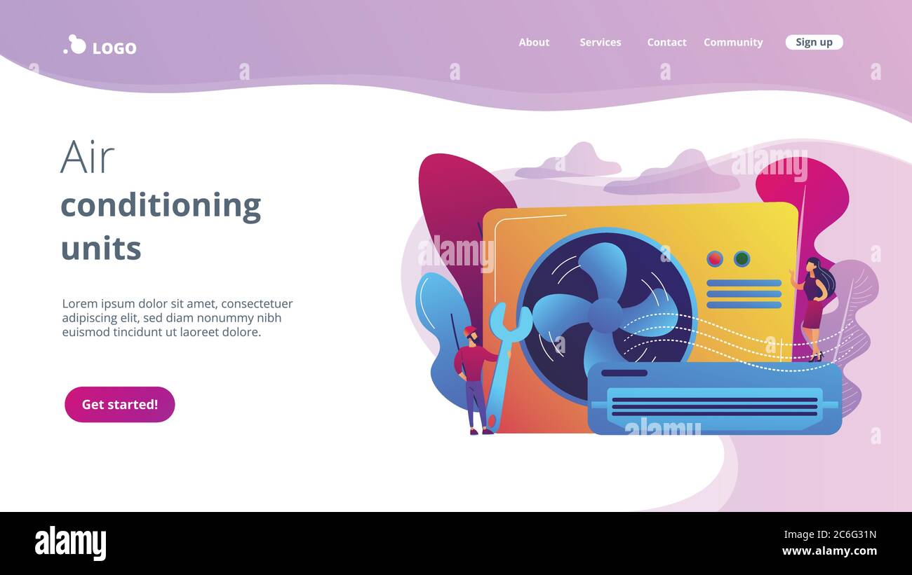 Air conditioning concept landing page Stock Vector Image & Art - Alamy