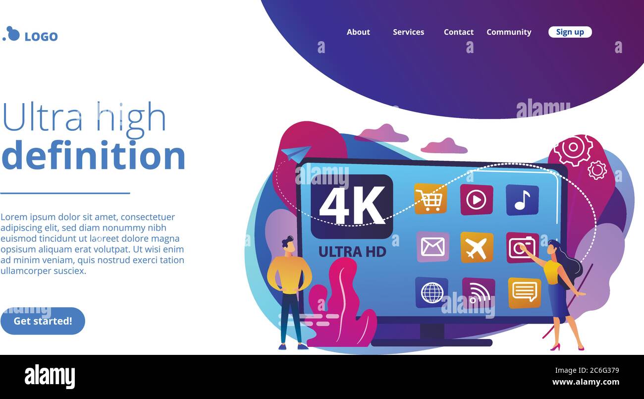 UHD smart TV concept landing page Stock Vector Image & Art - Alamy