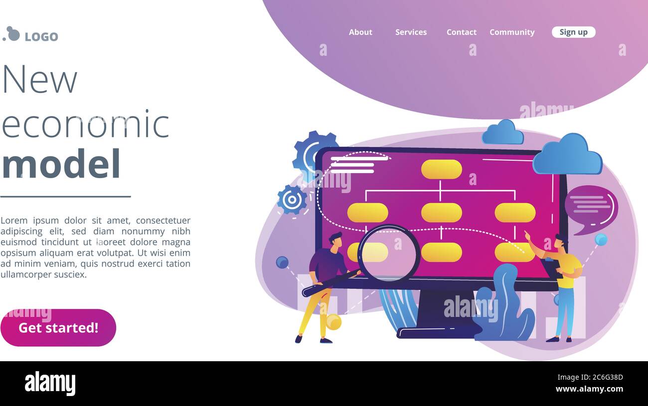 Data driven business model concept landing page Stock Vector Image ...