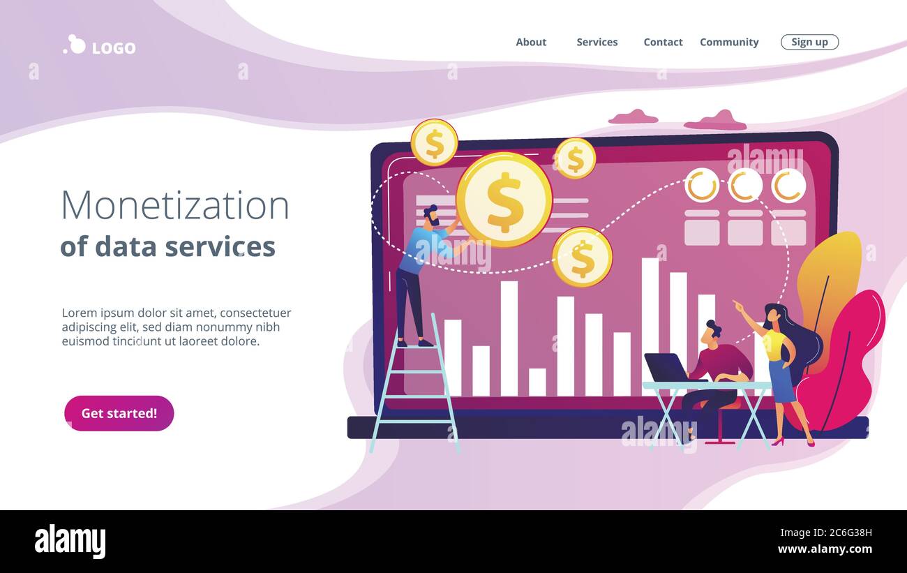 Data monetization concept landing page Stock Vector Image & Art - Alamy
