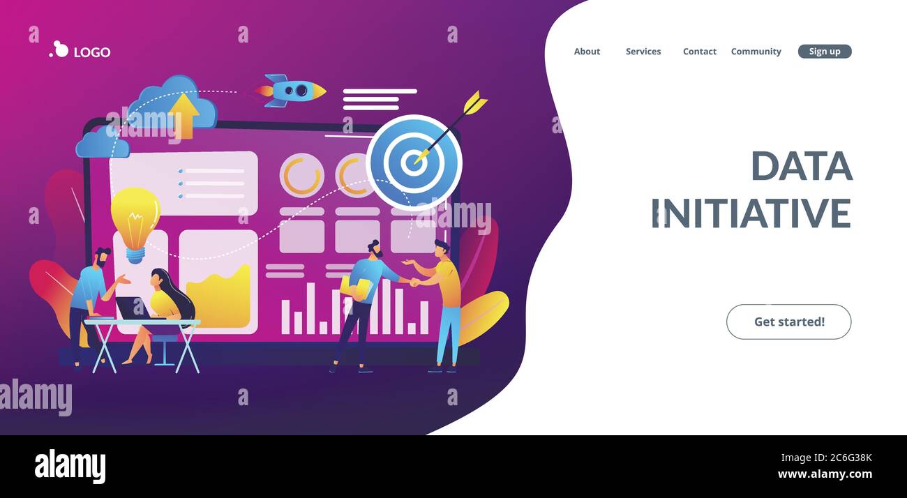 Data initiative concept landing page Stock Vector Image & Art - Alamy