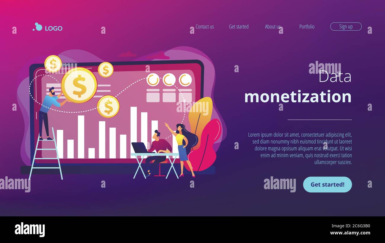 Data monetization concept landing page Stock Vector Image & Art - Alamy
