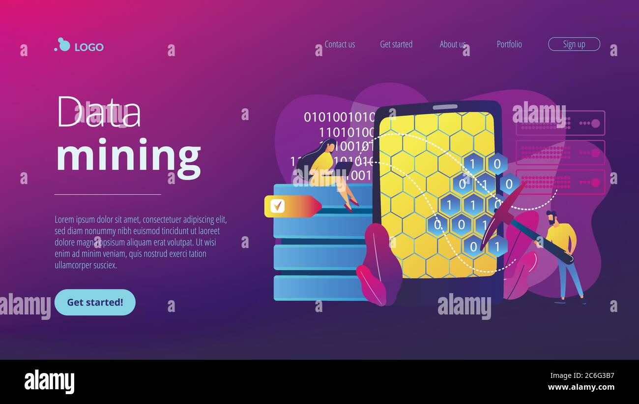 Data mining concept landing page Stock Vector Image & Art - Alamy