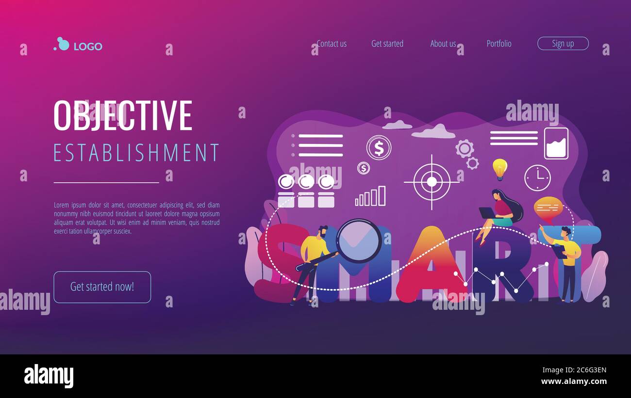SMART Objectives concept landing page Stock Vector Image & Art - Alamy