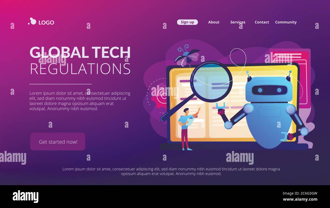 Artificial intelligence regulations concept landing page Stock Vector Image & Art - Alamy
